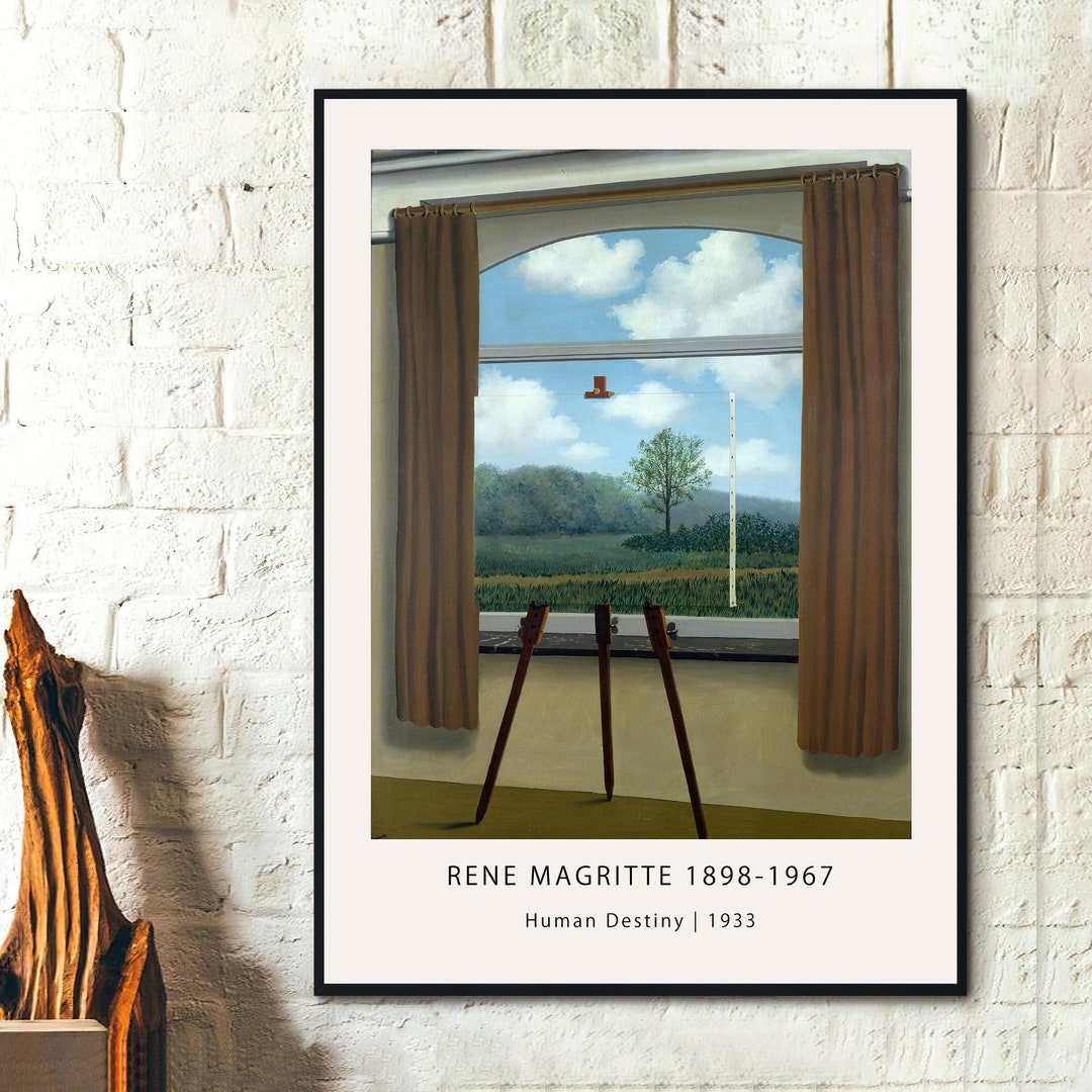Rene Magritte Exhibition Poster - Human Destiny _ 1933 Painting Art ...