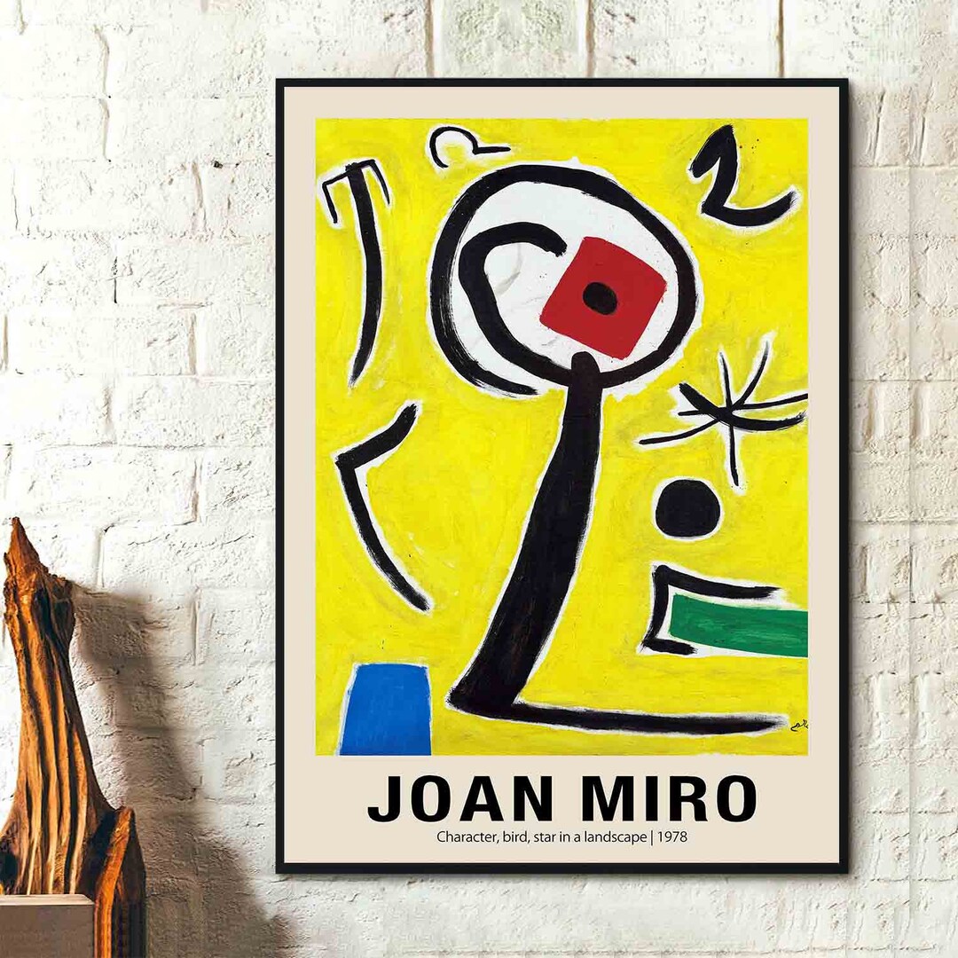 Joan Miro Print- Character, Bird, Star in a Landscape 1978 - Spanish ...