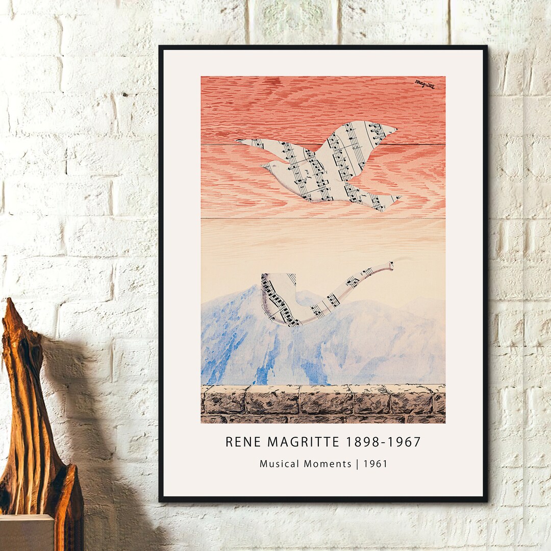 Rene Magritte Exhibition Poster - Musical Moments _ 1961 Painting Art ...
