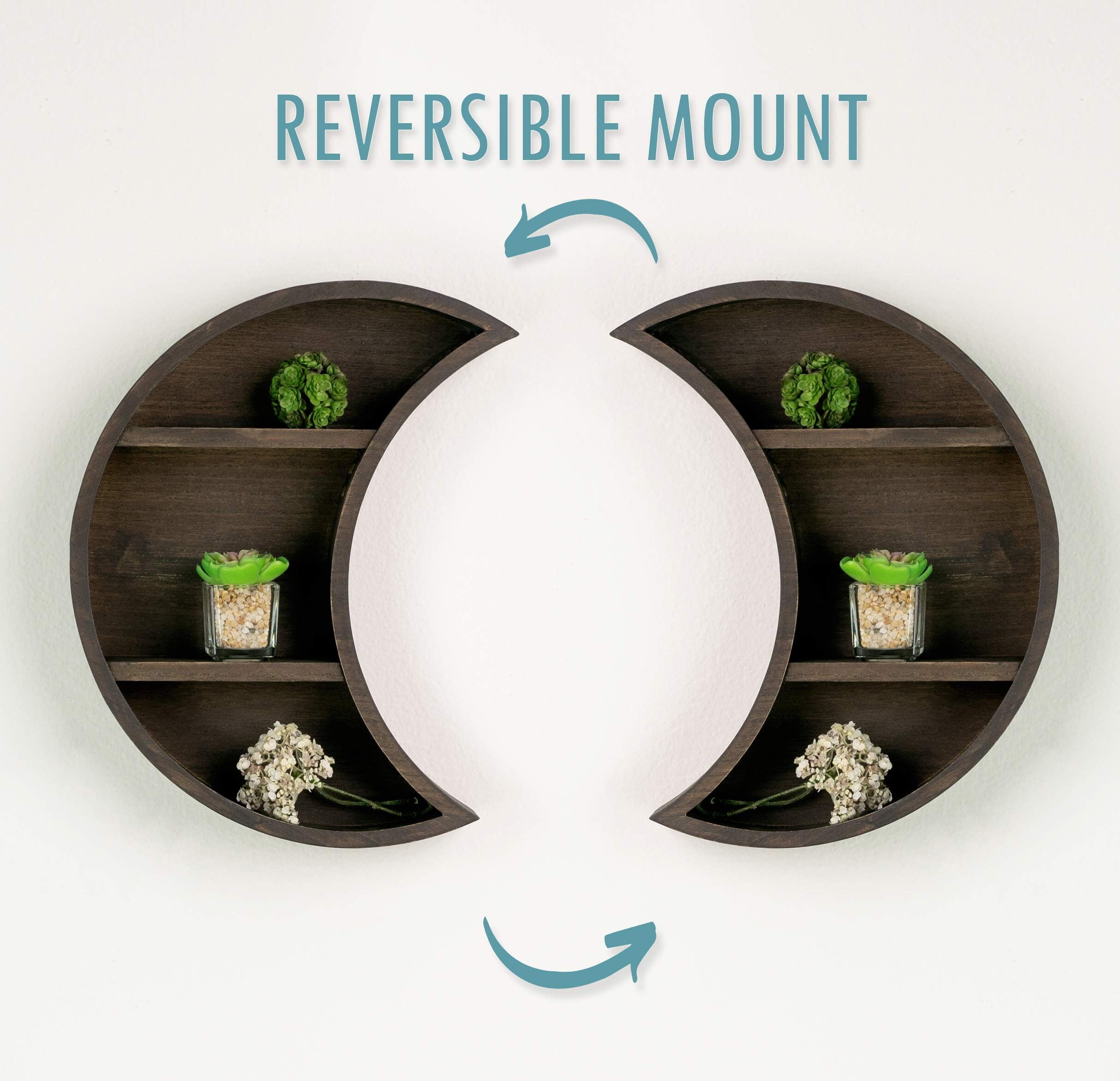 Moon Shelf Wooden Floating Shelves Hanging Storage Display | Etsy