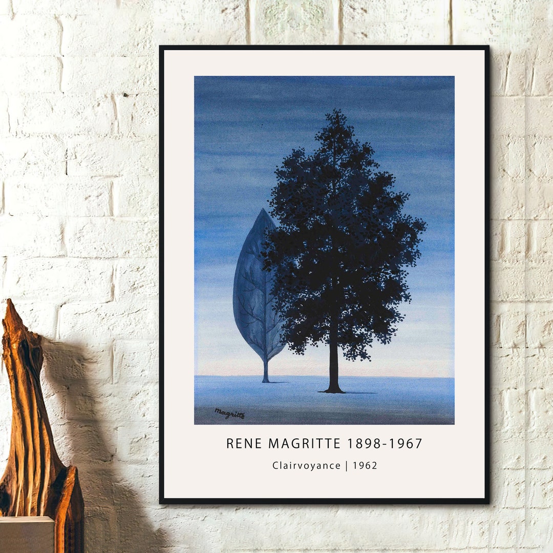 Rene Magritte Exhibition Poster - Clairvoyance _ 1962 Painting Art ...