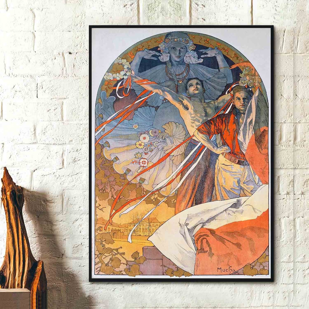 Alphonse Mucha Print- 8th Sokol Festival Prague 1926 - Art Nouveau ...