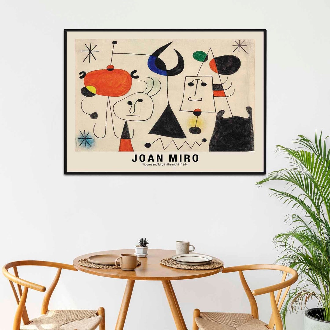 Joan Miro Print- Figures and Bird in the Night 1944 - Spanish Painter ...