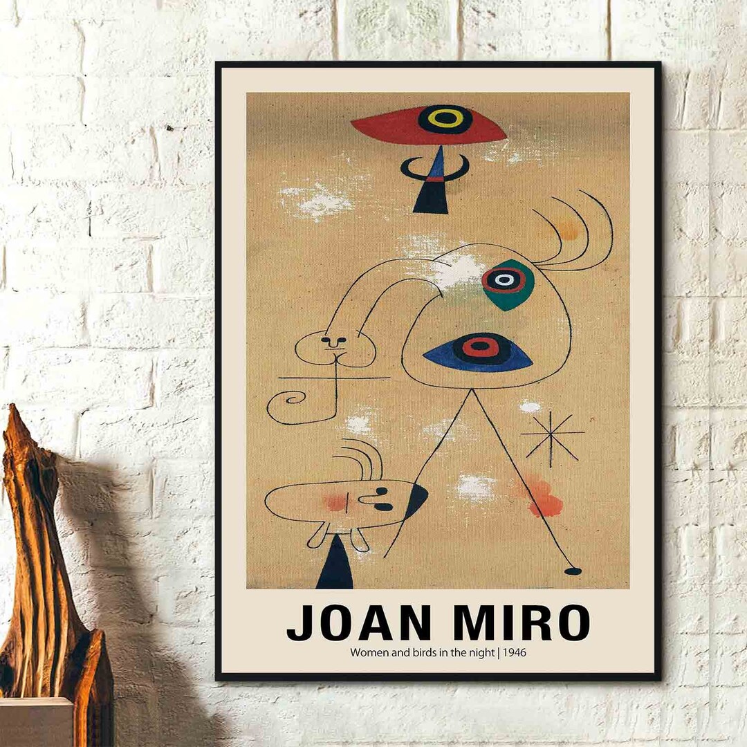Joan Miro Print- Women and Birds in the Night 1946 - Spanish Painter ...