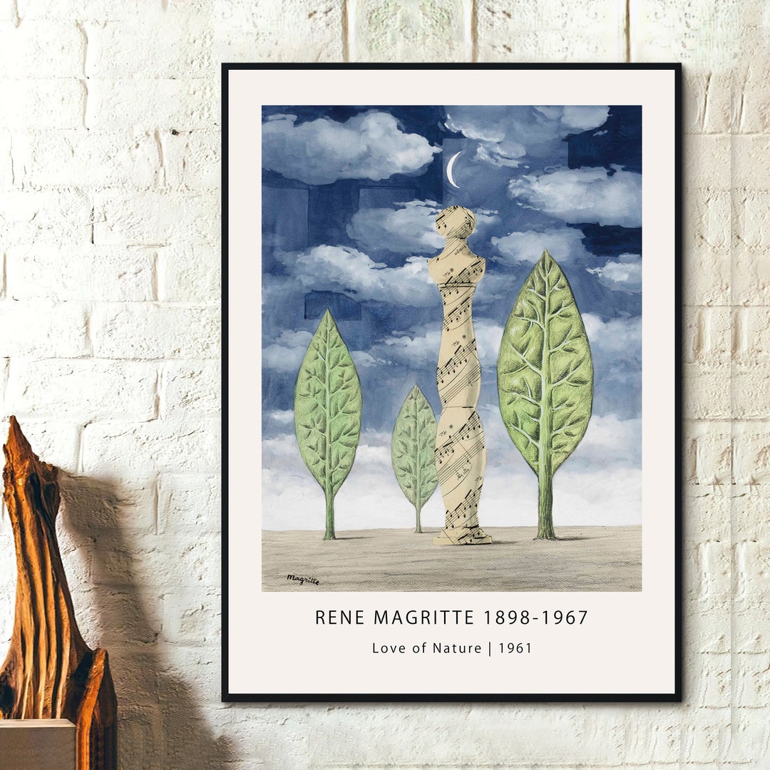 Rene Magritte Exhibition Poster - Love of Nature _ 1961 Painting Art ...