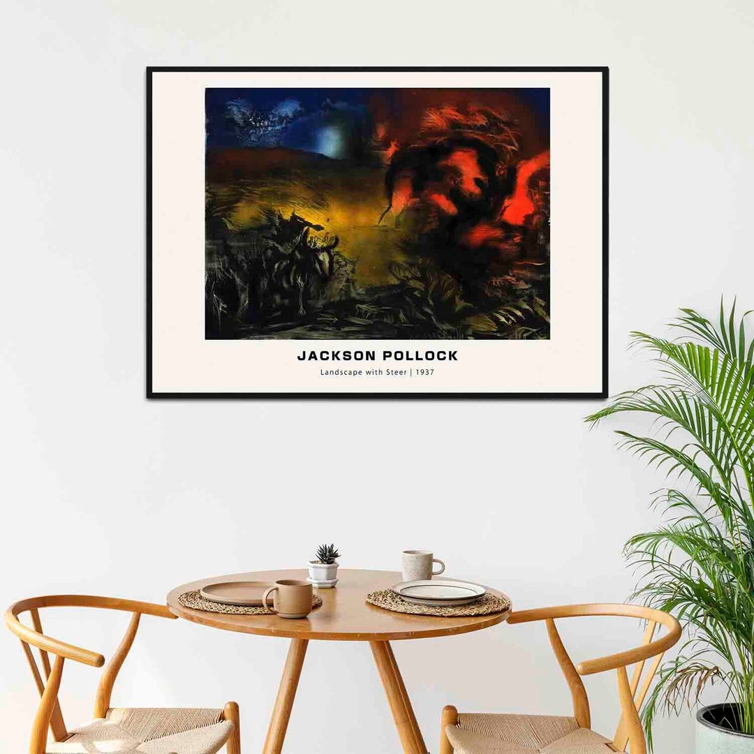 Jackson Pollock -landscape With Steer 1937- Poster, Jackson Pollock ...