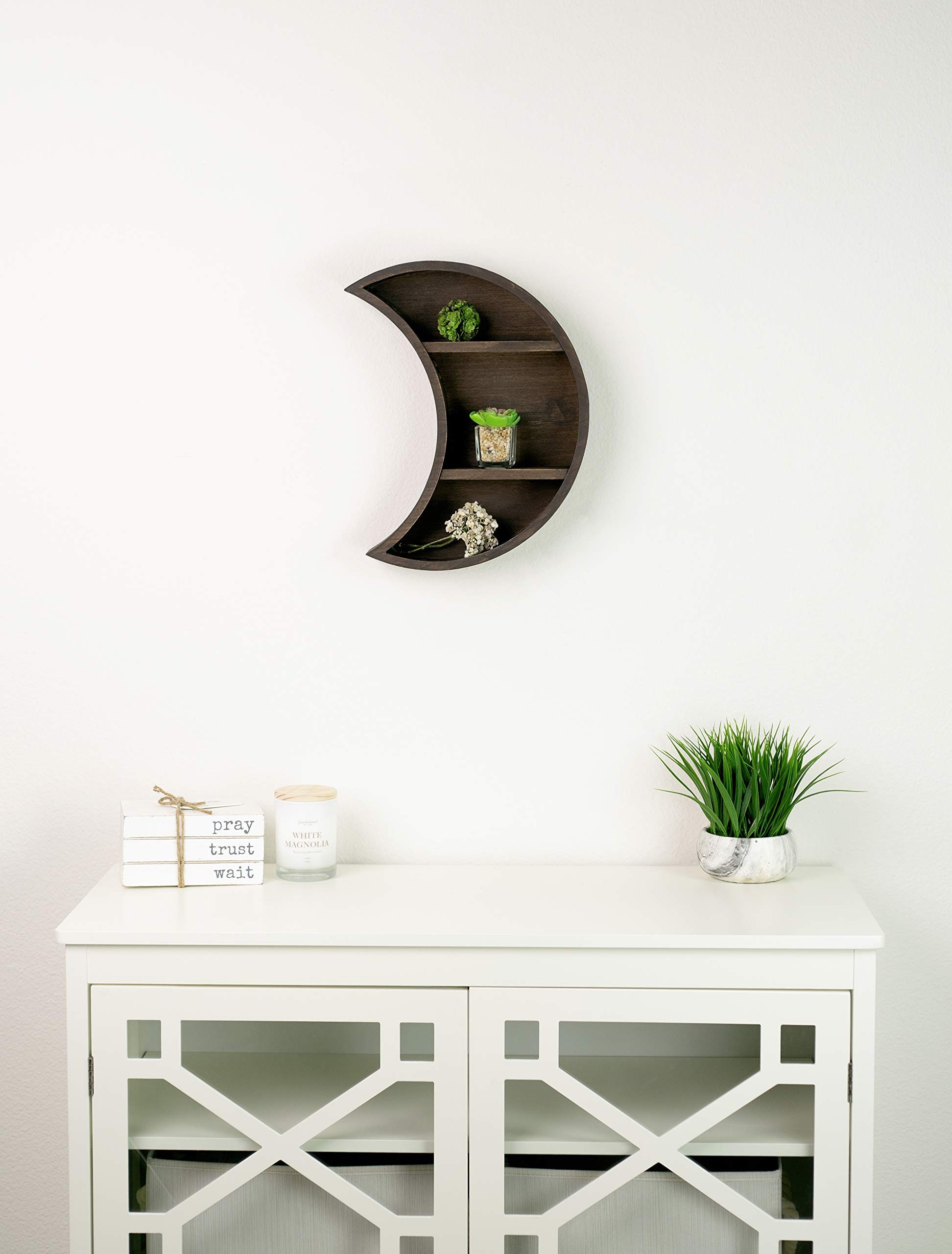 Moon Shelf Wooden Floating Shelves Hanging Storage Display | Etsy