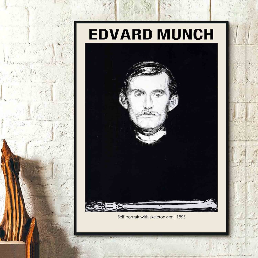 Edvard Munch Art Print- Self-portrait With Skeleton Arm 1895- Edvard ...