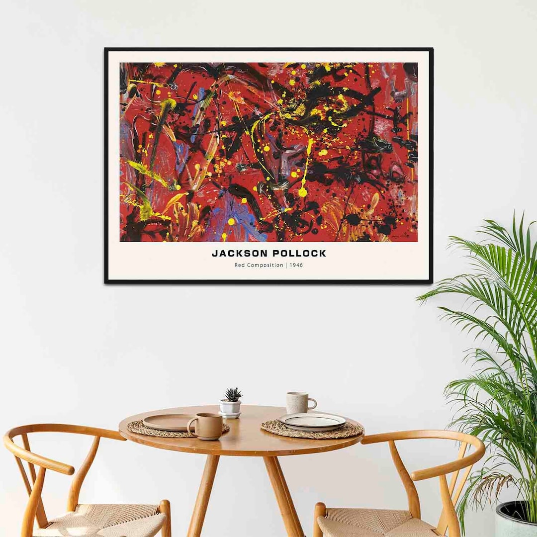 Jackson Pollock - Red Composition 1946- Poster, Jackson Pollock Poster ...