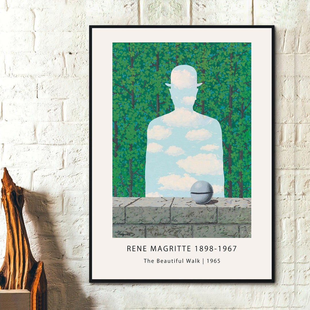 Rene Magritte Exhibition Poster -the Beautiful Walk 1965 - Painting Art ...