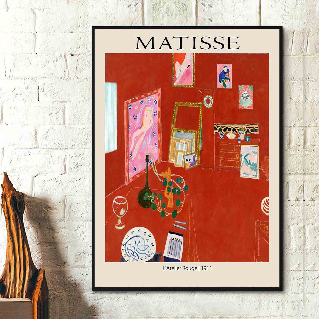Henri Matisse Exhibition Poster Art- L_atelier Rouge _ 1911 Modern ...