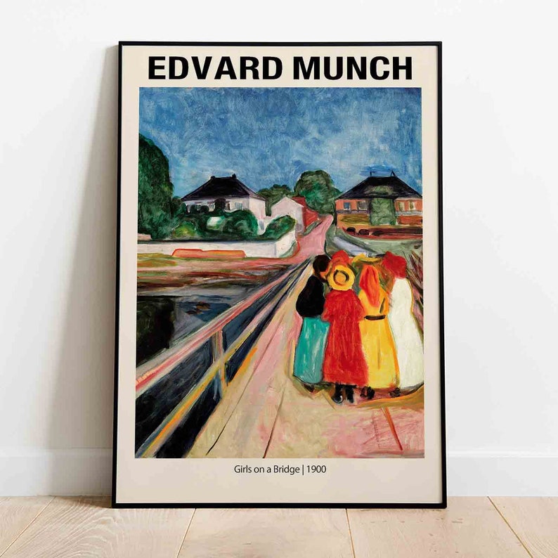 Edvard Munch Art Print- Girls on a Bridge 1900 -edvard Munch Poster ...