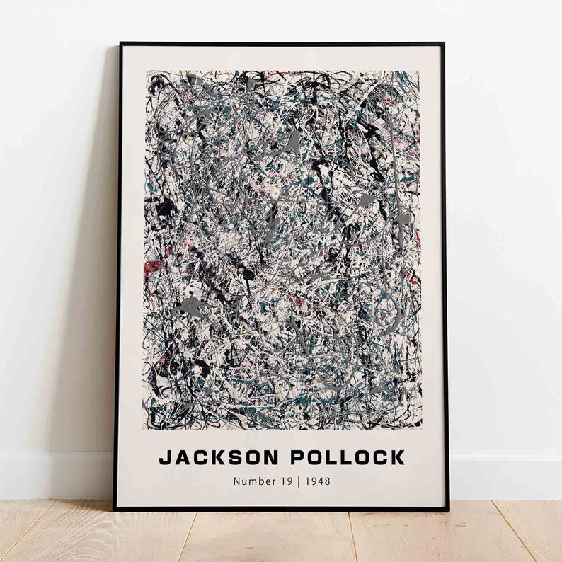 Jackson Pollock -number 19 1948- Poster, Jackson Pollock Poster, Modern ...