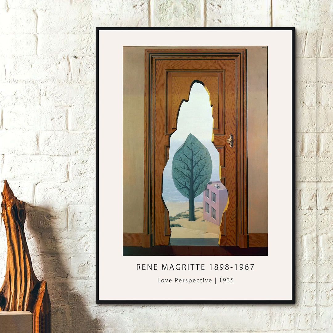 Rene Magritte Exhibition Poster - Love Perspective _ 1935 Painting Art ...