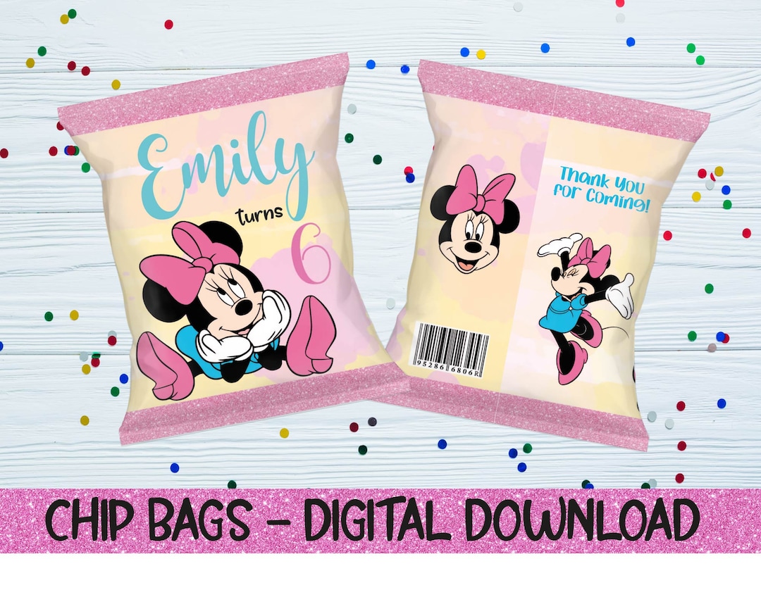 Saco de chips da Minnie Mouse, saco de chips para impressão ...