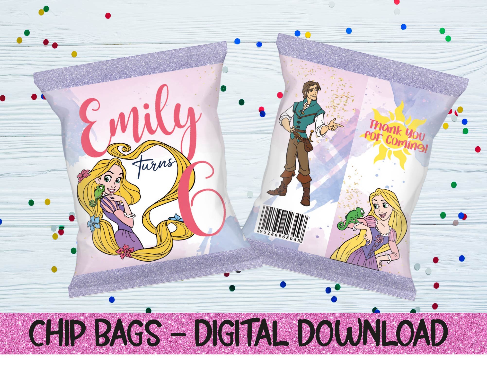 Rapunzel Tangled Chip Bag Printable Chip Bag Birthday - Etsy Australia