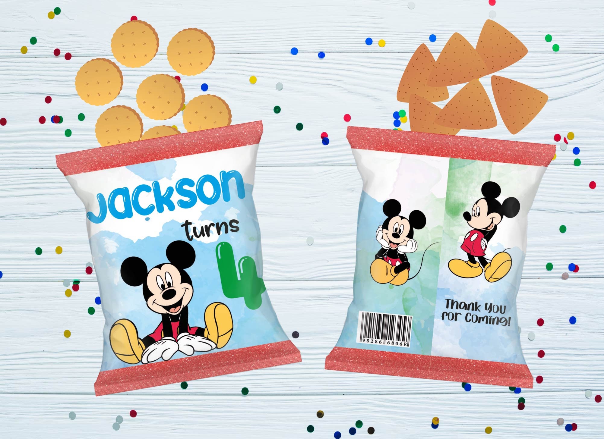 Mickey Mouse Chip Bag Printable Chip Bag Birthday Favors - Etsy Ireland