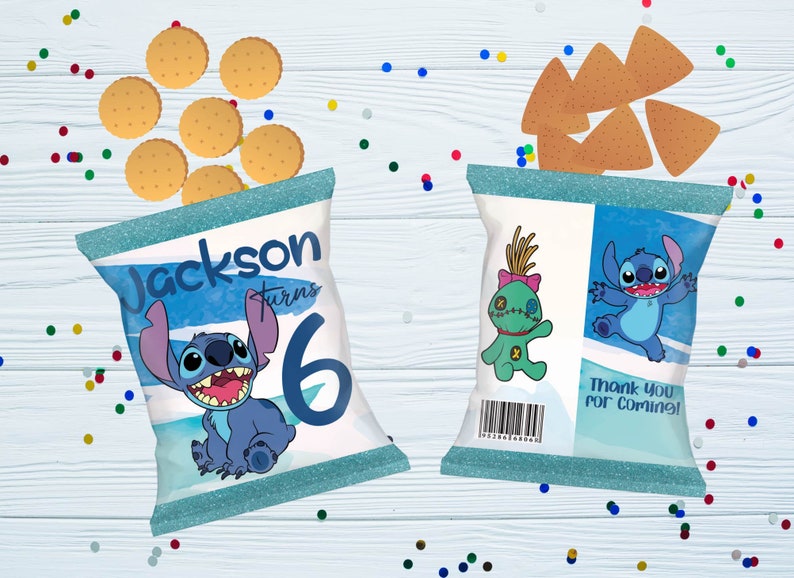 STITCH Chip Bag Stitch Printable Chip Bag Birthday Favors - Etsy UK
