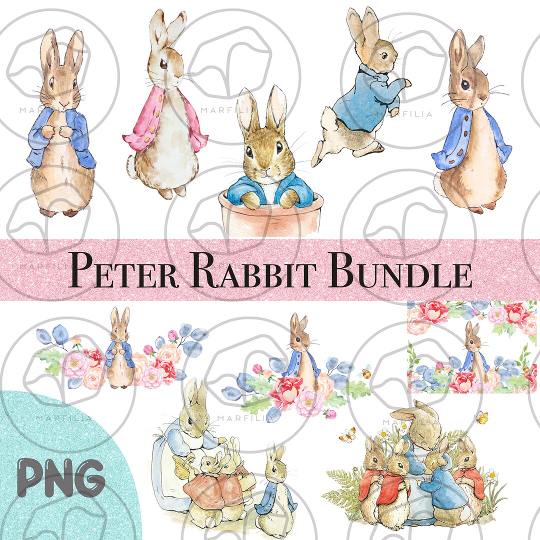 Peter Rabbit Clipart PNG, Beatrix Potter, Png Bundle, Descarga ...