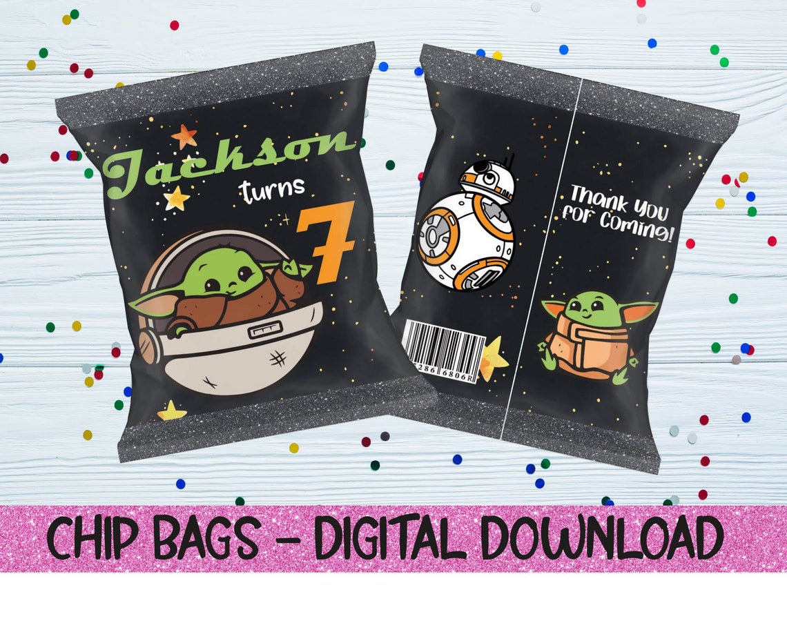 Baby Yoda Chip Bag Bolsa De Chip Imprimible Favores De - Etsy
