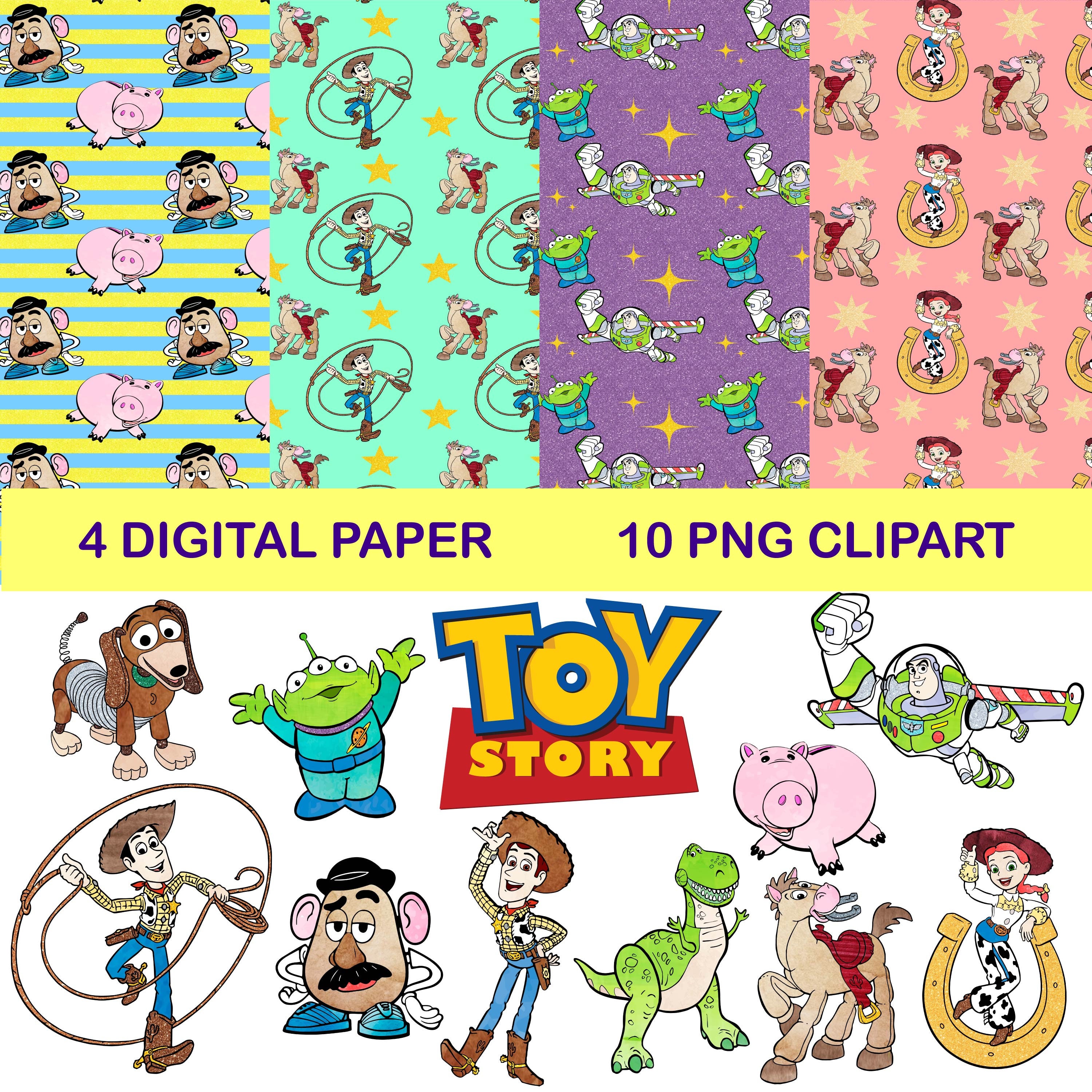 Toy Story Digital Paper Clipart Instant Download Buzz - Etsy Hong Kong
