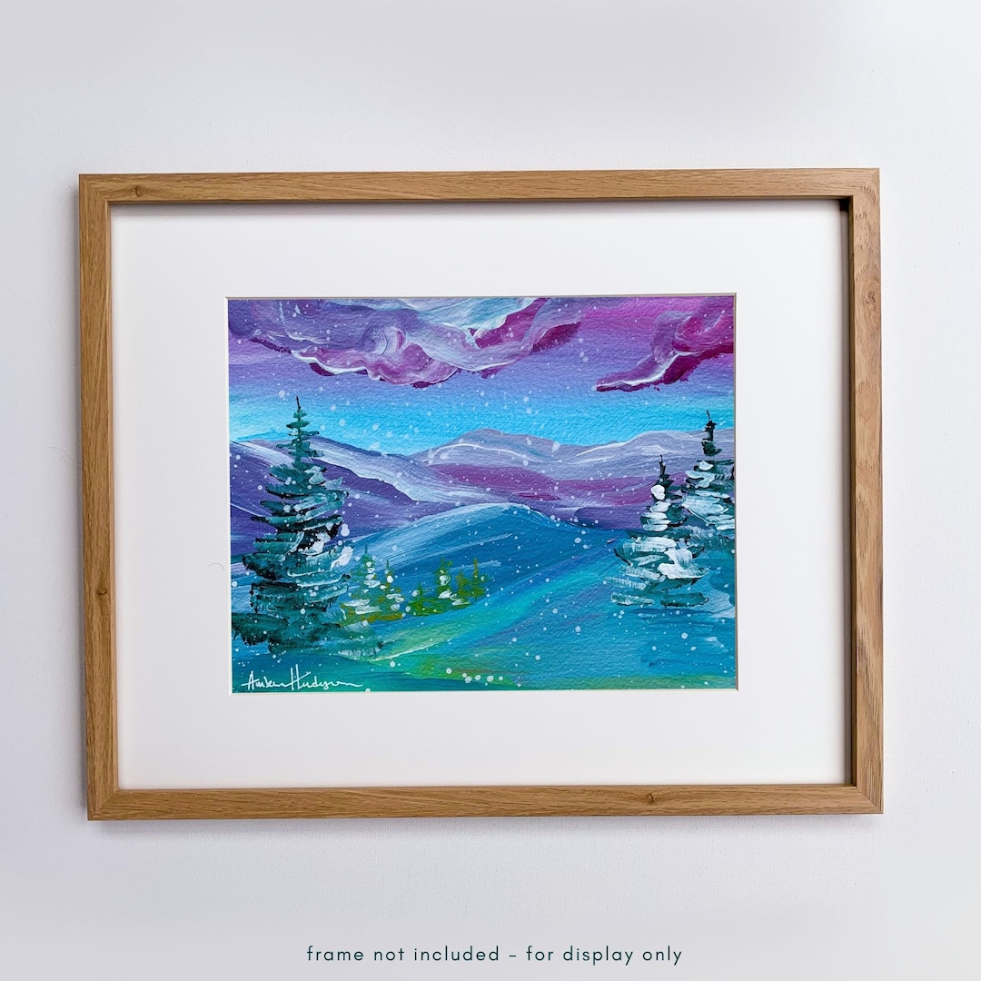 Winter Storm Original Acrylic Painting, 8x10 Inches on Paper, Winter ...
