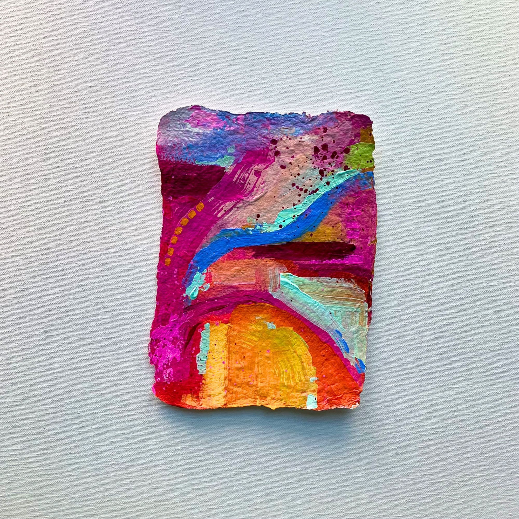 Magenta Swirls Original Acrylic Painting 5x7 Inches on - Etsy