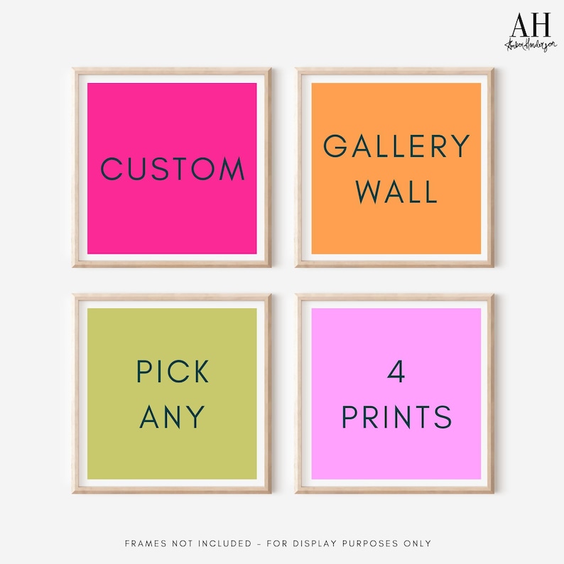 Custom Gallery Wall Set of 4 Prints of Your Choice, Mix and Match ...