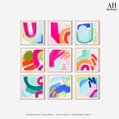 Bright Watercolor Prints Colorful Wall Art Printable - Etsy