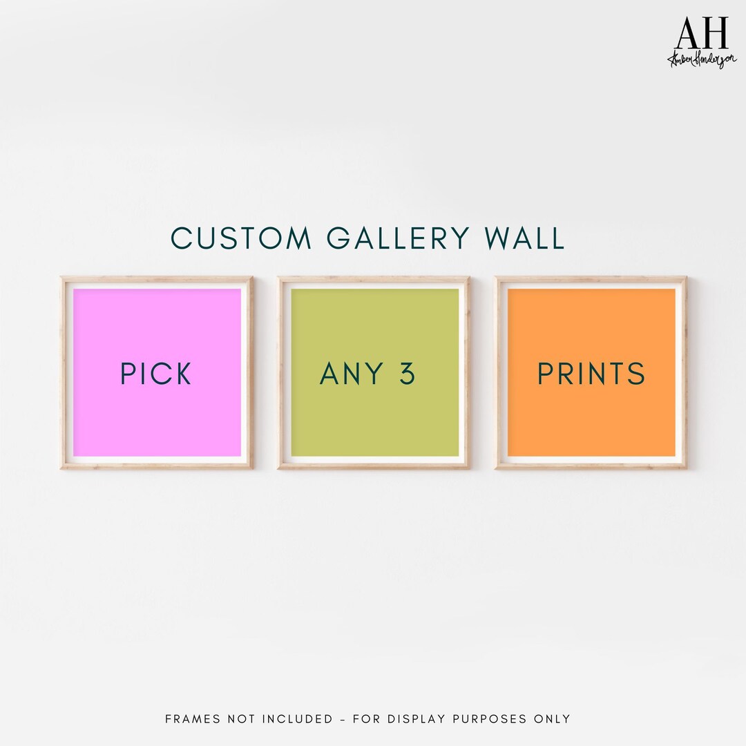 Custom Gallery Wall Set of 3 Prints of Your Choice, Pick Your Own ...