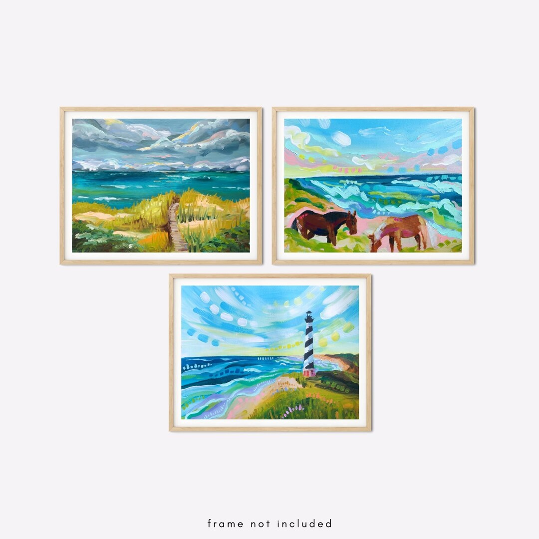 Outer Banks Print Set, Gallery Wall Set of 3 Prints, Cape Hatteras ...