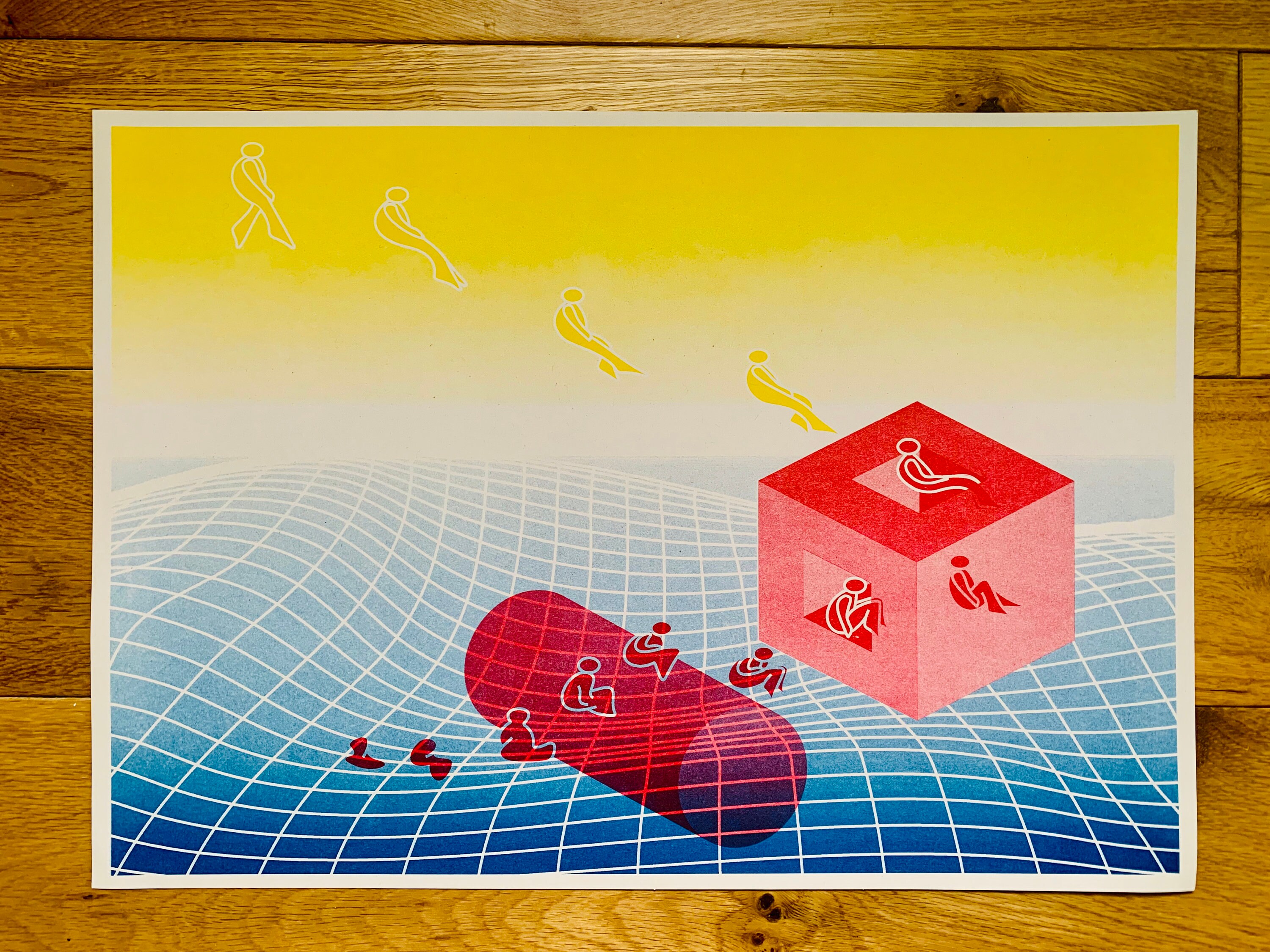 Set of 2 3 Colour A3 Risograph 3D Prints - Etsy