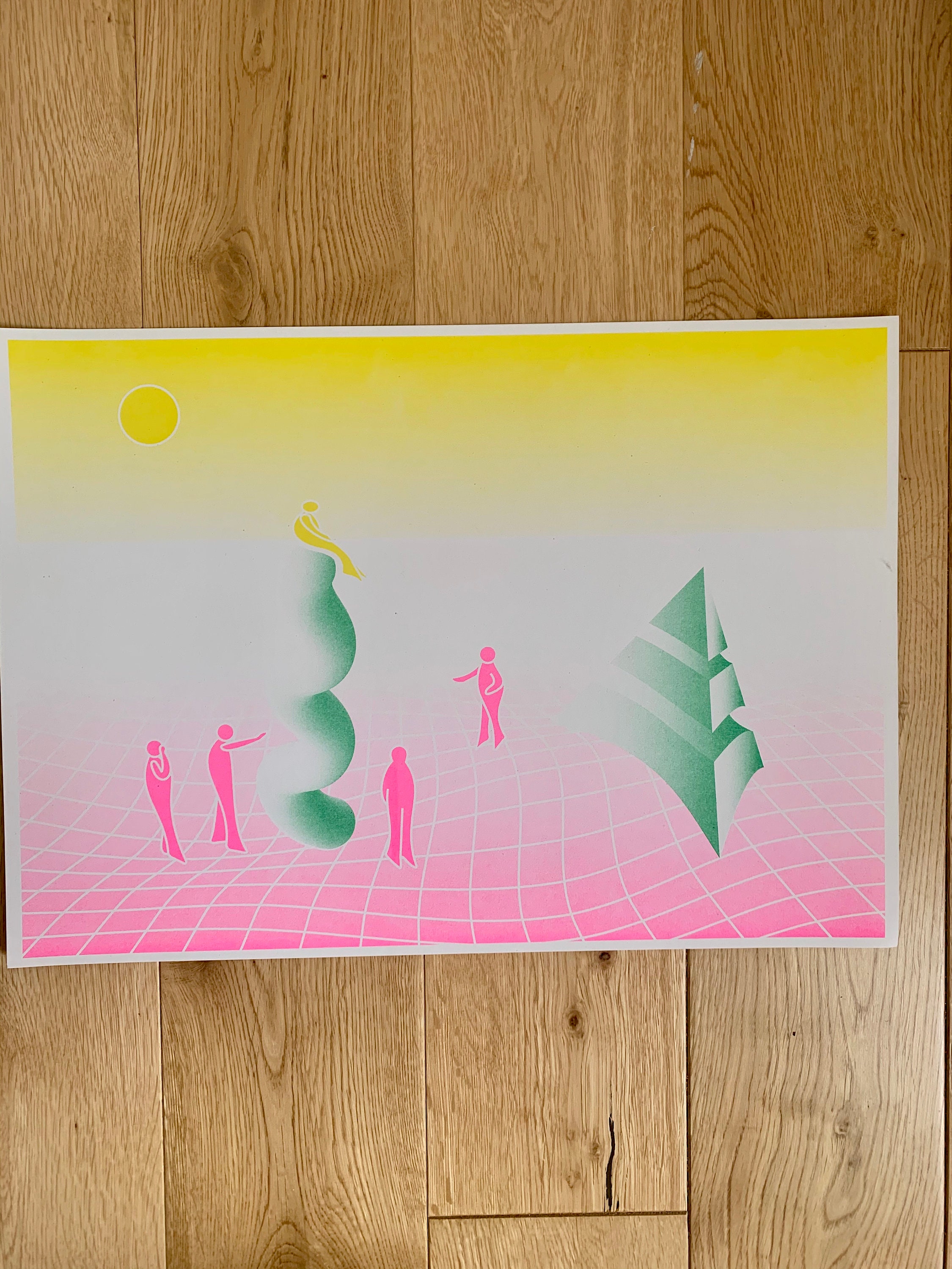 Set of 2 3 Colour A3 Risograph 3D Prints - Etsy