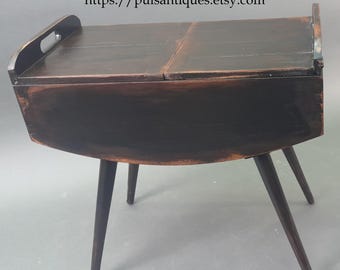 Antique Vintage Hardwood Sewing Box . Sewing Box End Table - Etsy