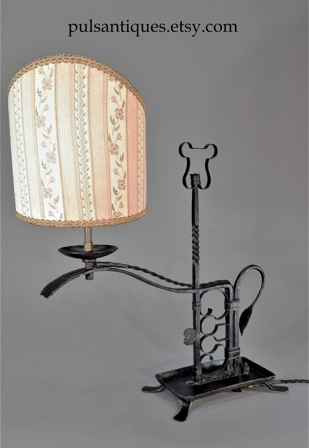 Retro WROUGHT IRON Table LAMP - Etsy