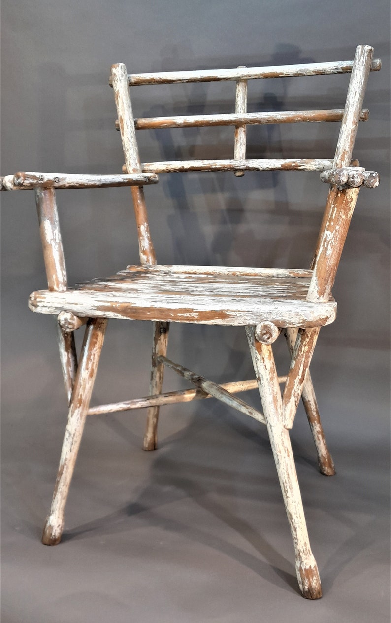 RUSTIC Simple WOODEN ARMCHAIR - Etsy