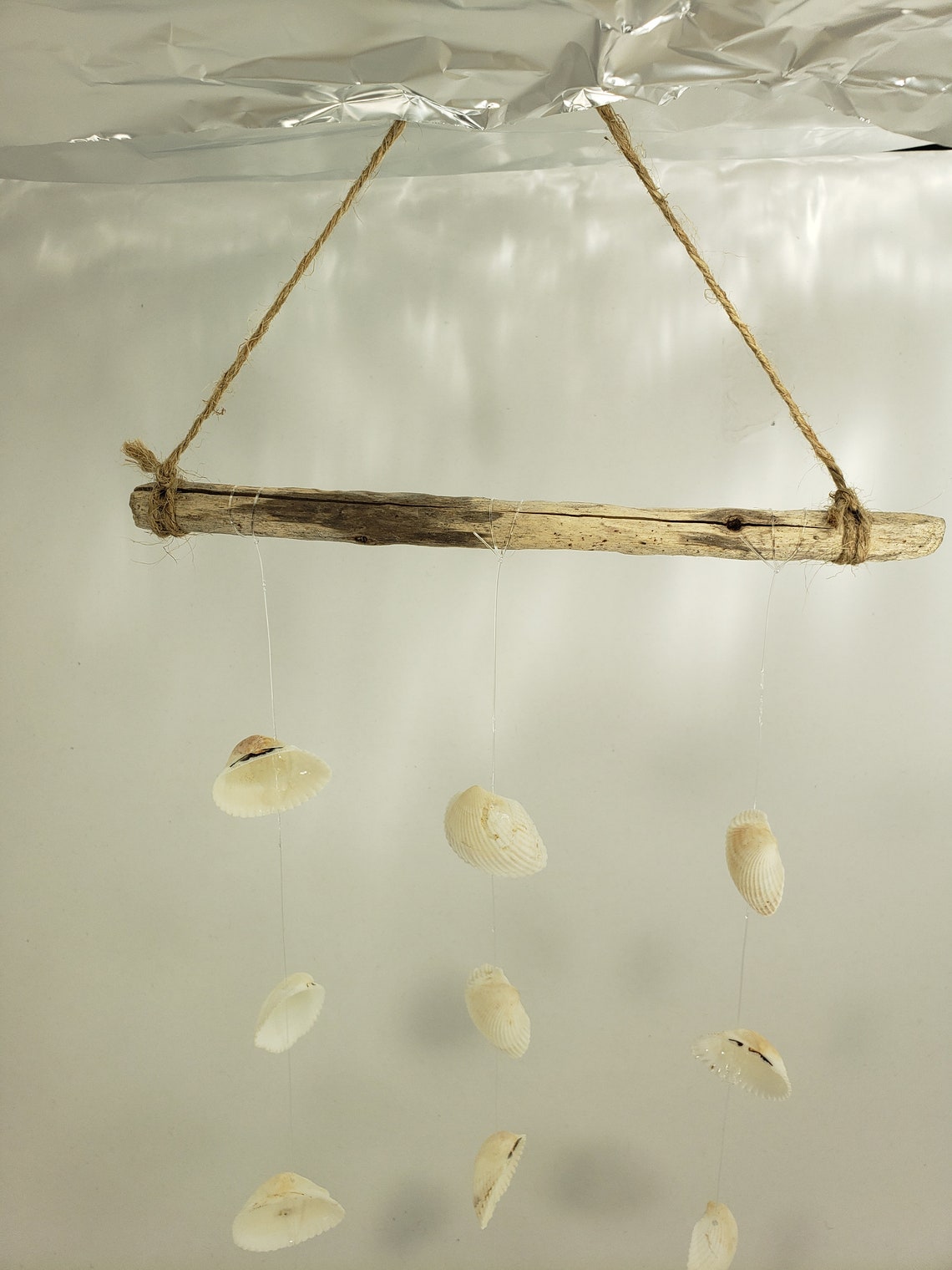 Handmade Driftwood and Sea Shell Mobile, Sea Shell Wall Art, Driftwood ...