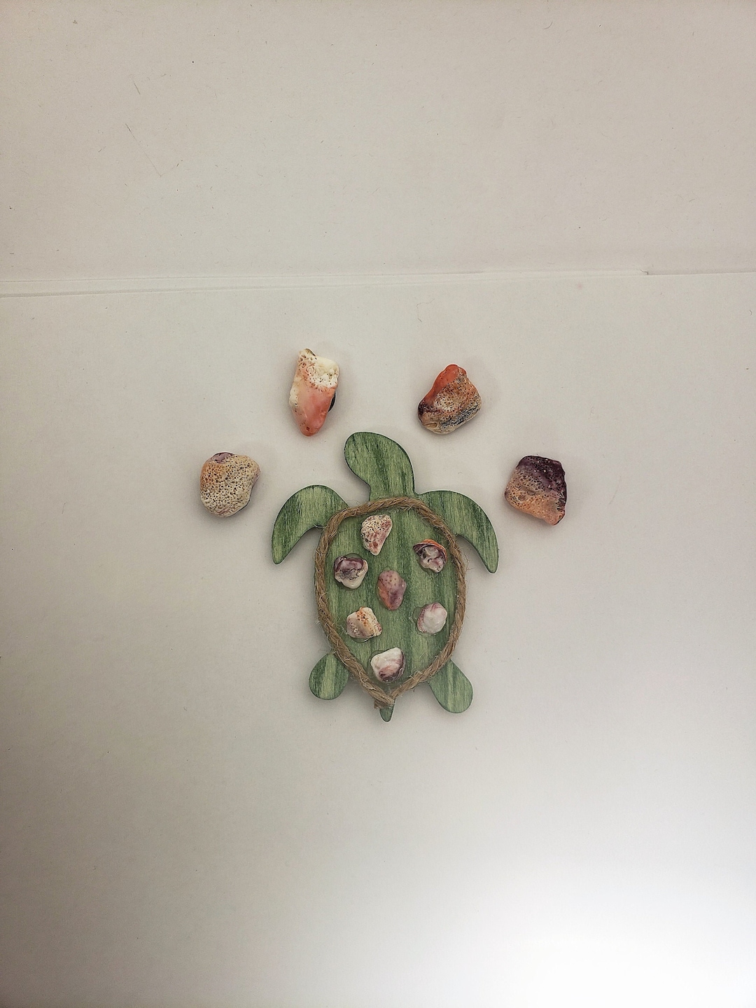 Handmade Turtle Shell Craft, Fridge Magnet Shell Ornament, Wooden ...