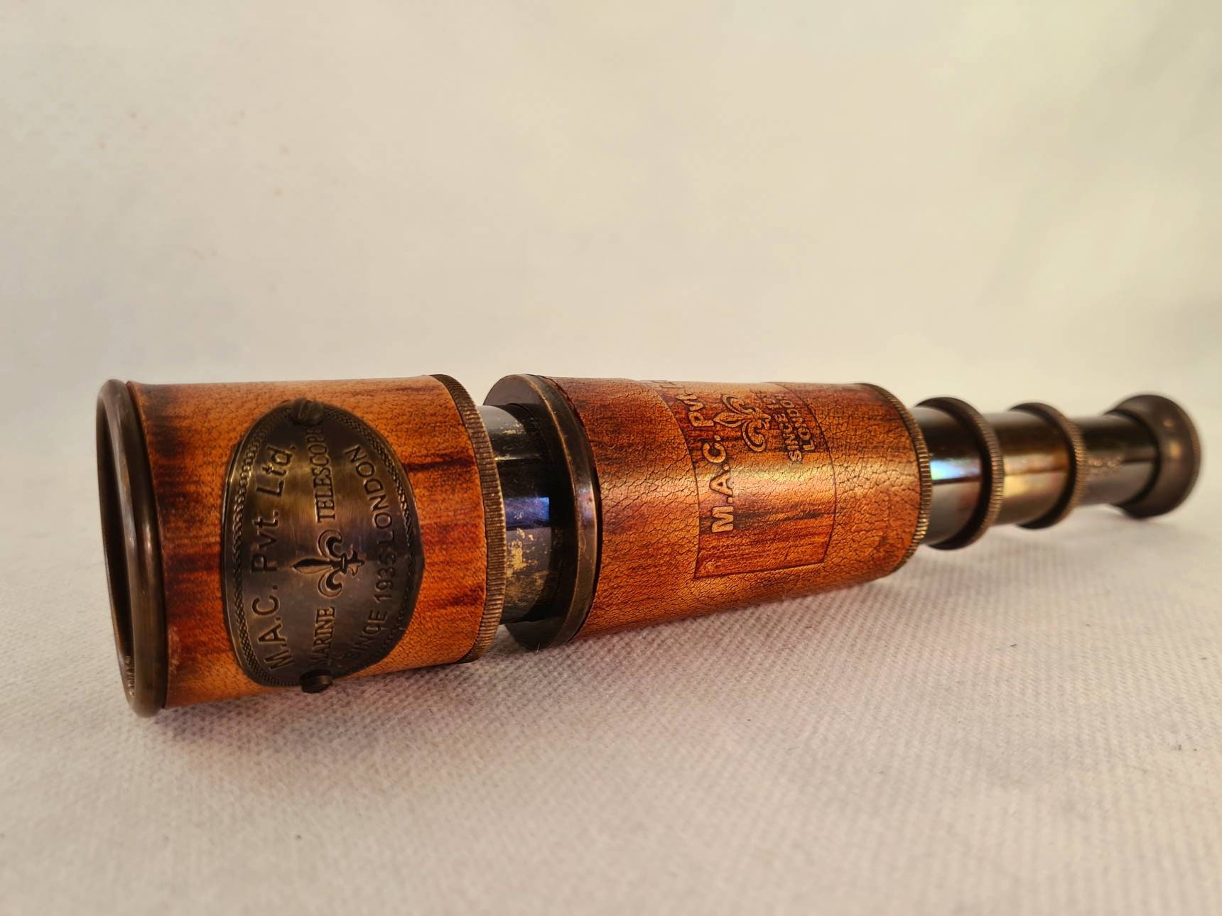 Antique Brass Telescope 14 Inches Long Spyglass With Wooden Box - Etsy UK