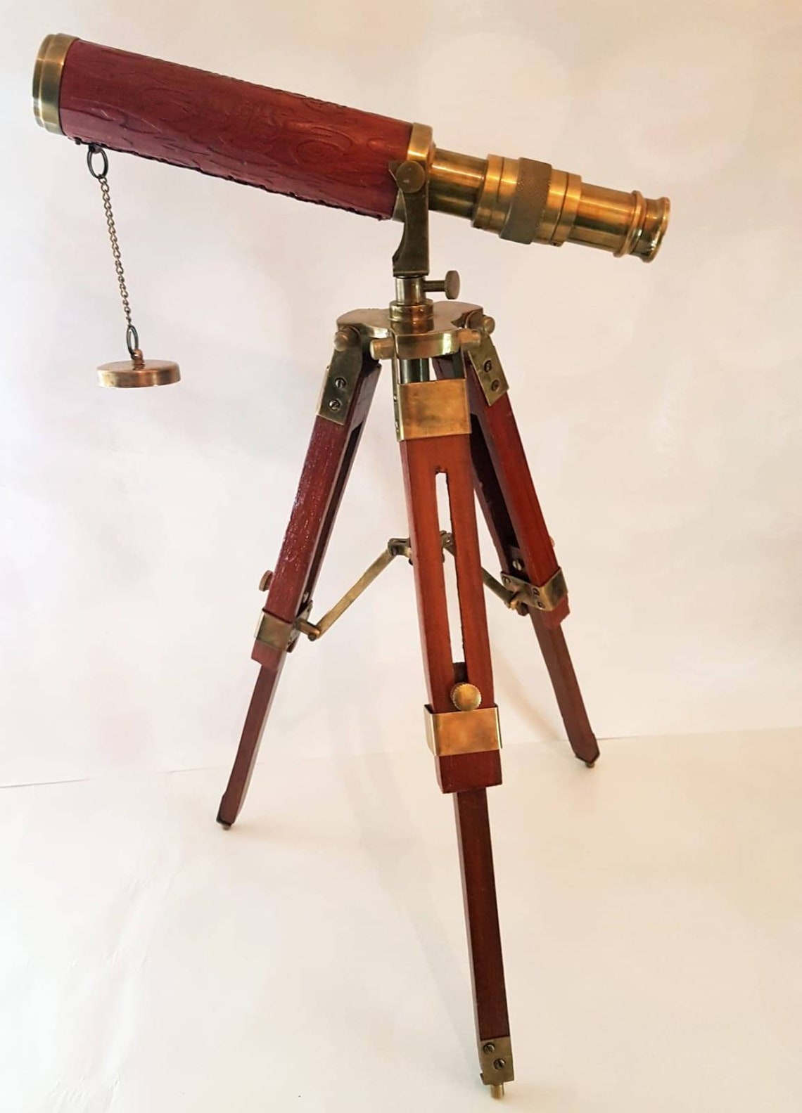 Vintage Telescope with wooden stand | Etsy