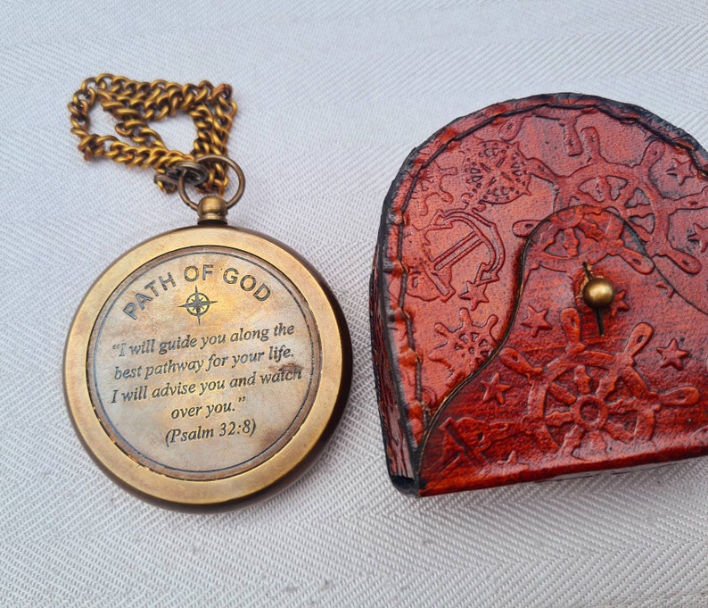 Antique Compass With Leather Box - Etsy