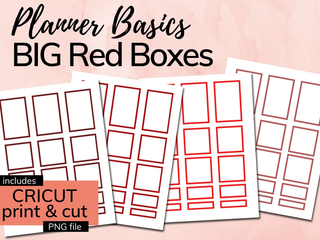 Red Box Planner Stickers: Big Happy Planner, Cricut Compatible (PDF ...