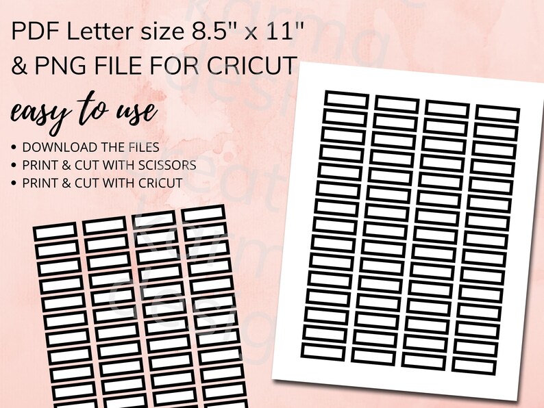 Skinny Black Box Stickers PRINTABLE Instant Download PDF & - Etsy