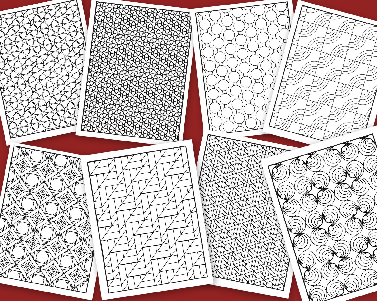 Printable Coloring Book 32 Geometric Designs to Print Color - Etsy