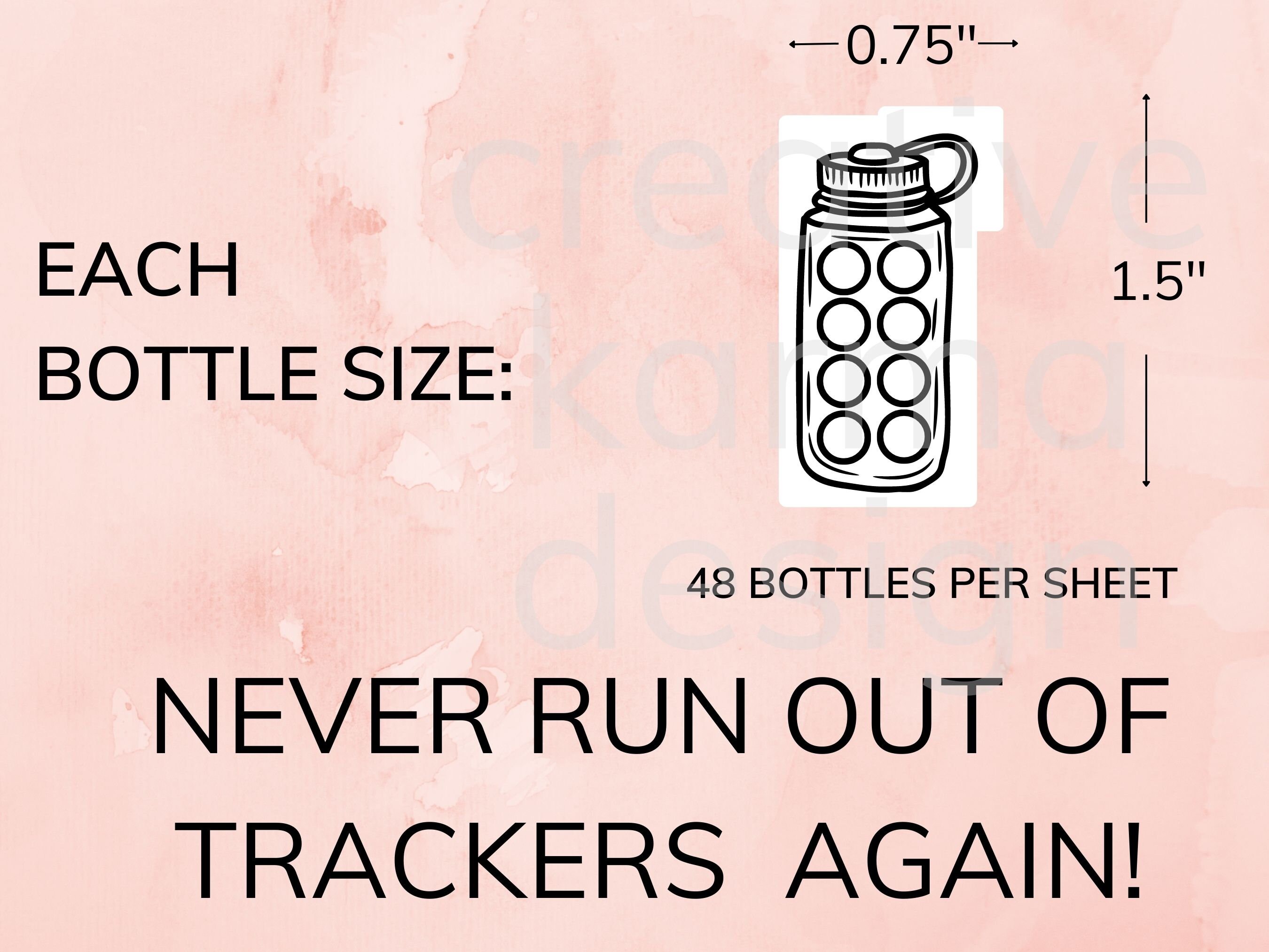 Hydration Trackers Printable Planner Stickers - H2O Water Bottle ...