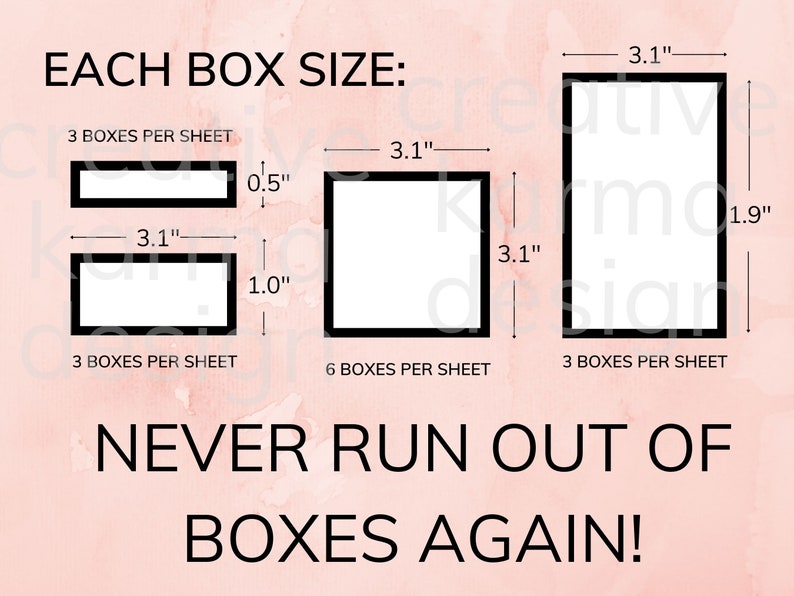 BIG Grey Box Planner Stickers Printable Instant Download PDF - Etsy