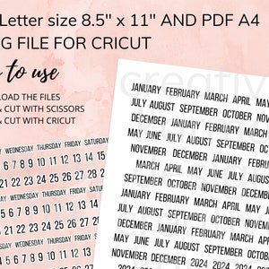 Printable Days, Number, Dates & Month Planner Stickers Repurpose Old or ...