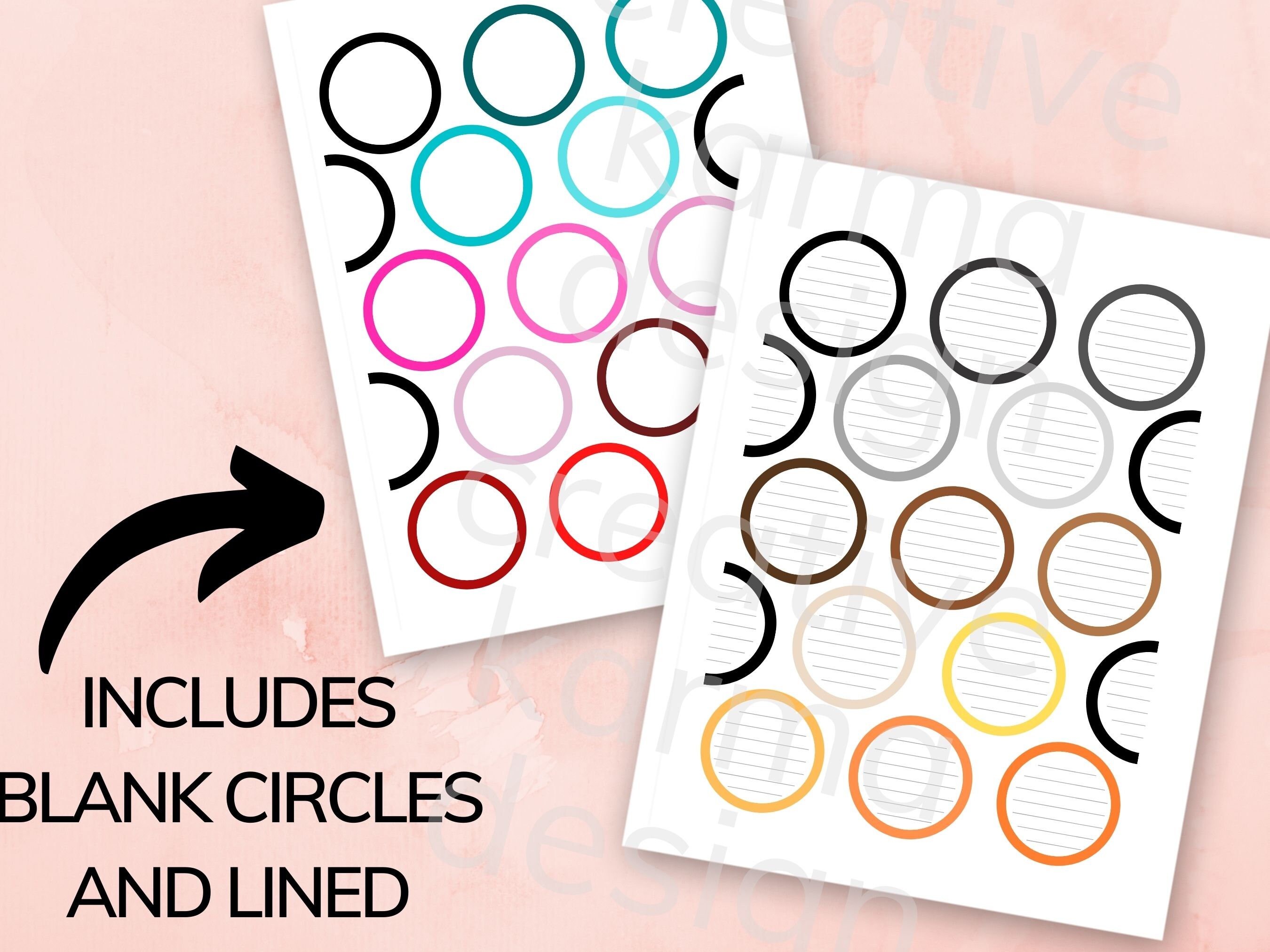 Circle Planner Box Stickers PRINTABLE Instant Download PDF & - Etsy