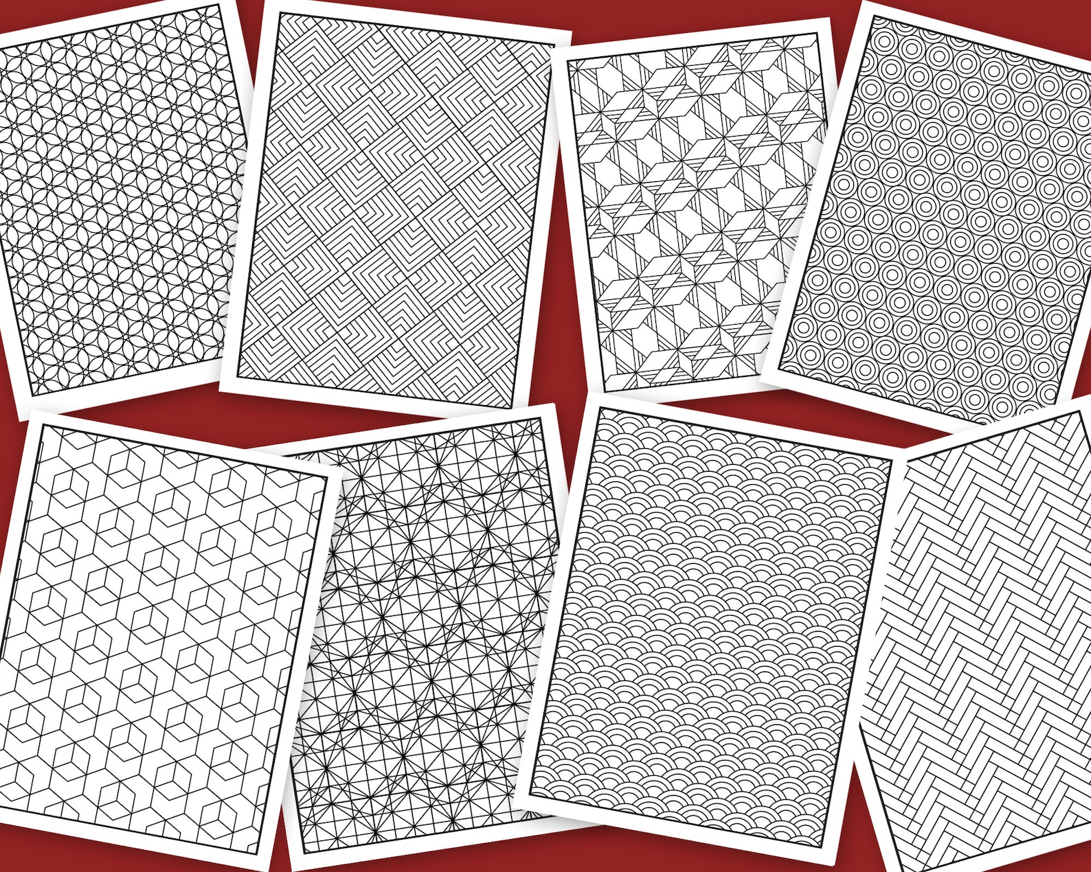 Printable Coloring Book - 32 Geometric Designs to Print, Color and ...