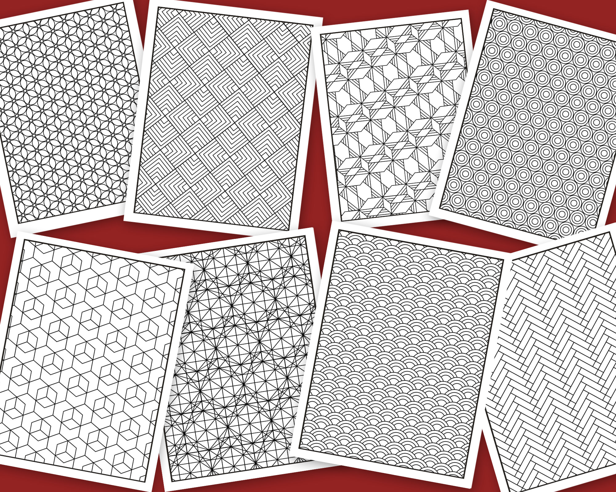 Printable Coloring Book - 32 Geometric Designs to Print, Color and ...
